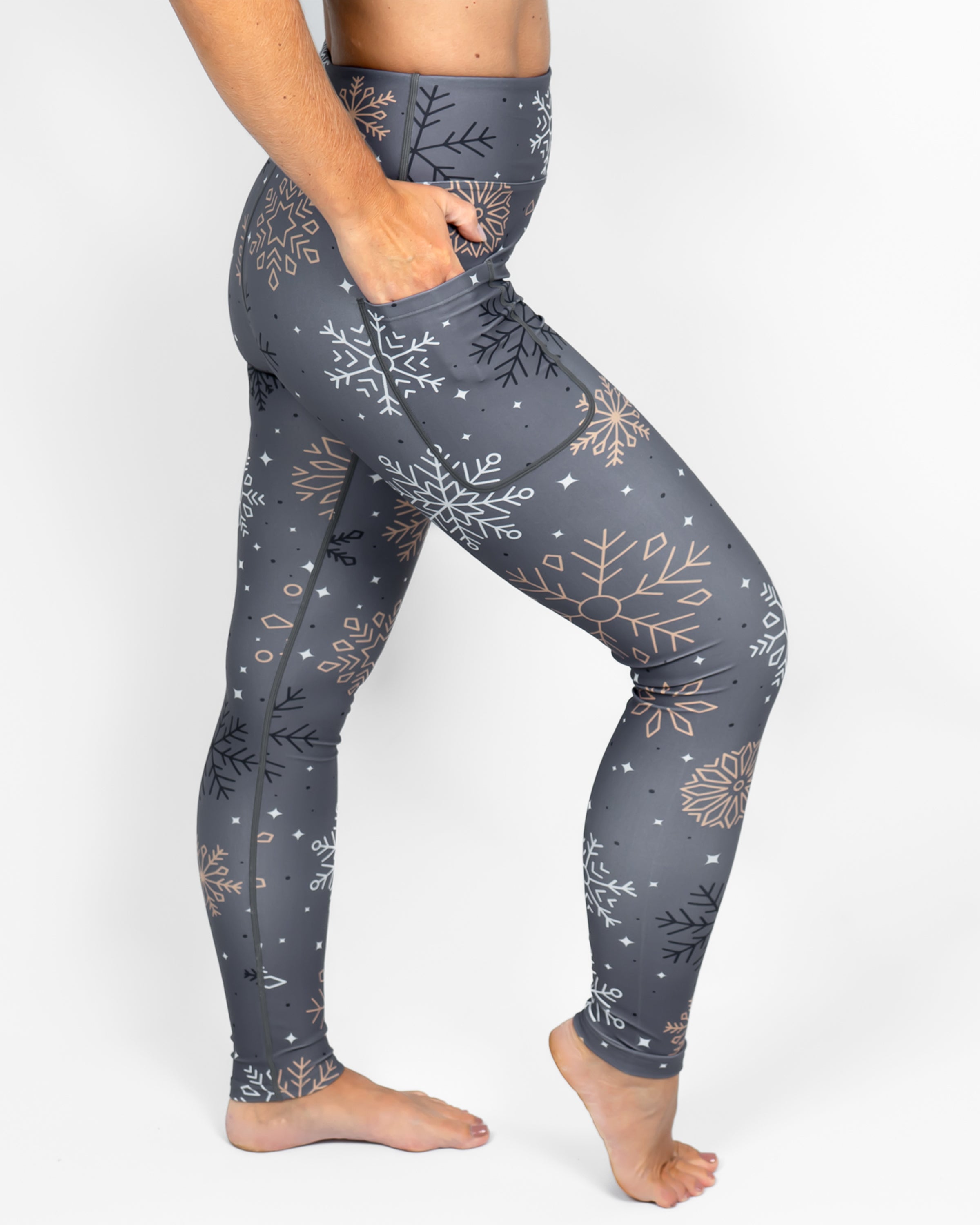 Signature Grey Snowflake Leggings – Maya Freya