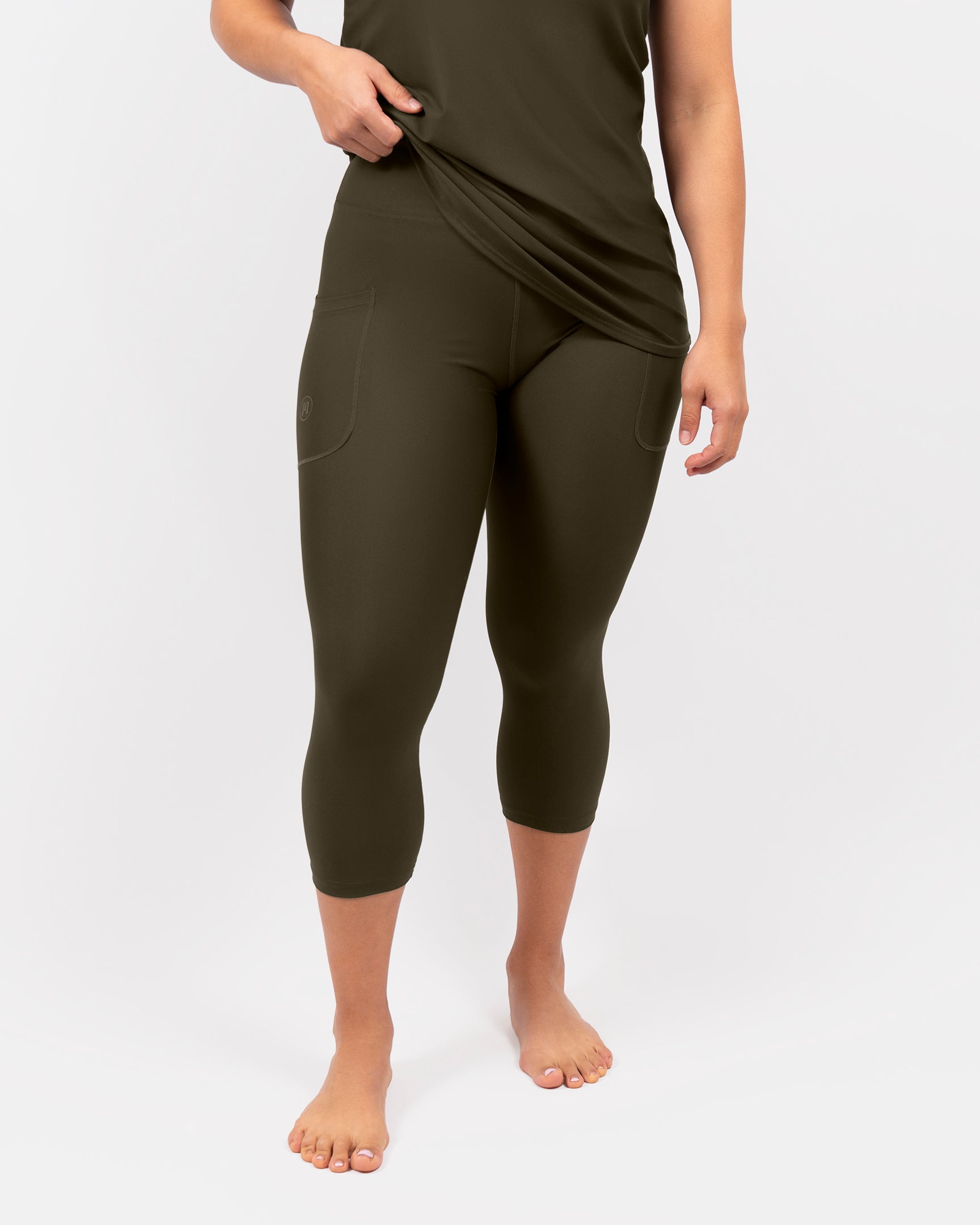 Signature Deep Olive Capri – Maya Freya